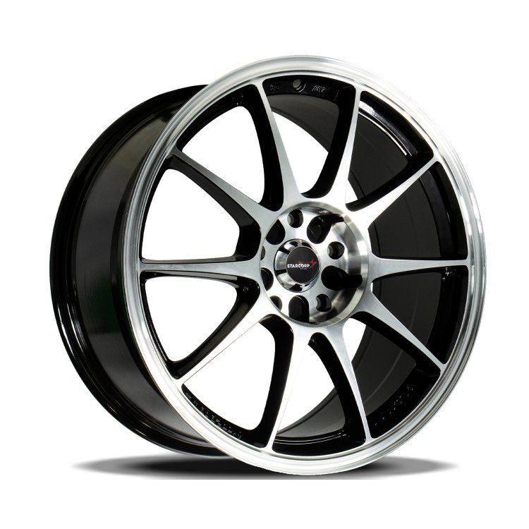Starcorp Racing Wheels | LUNAR | Gloss Black with Machined Face