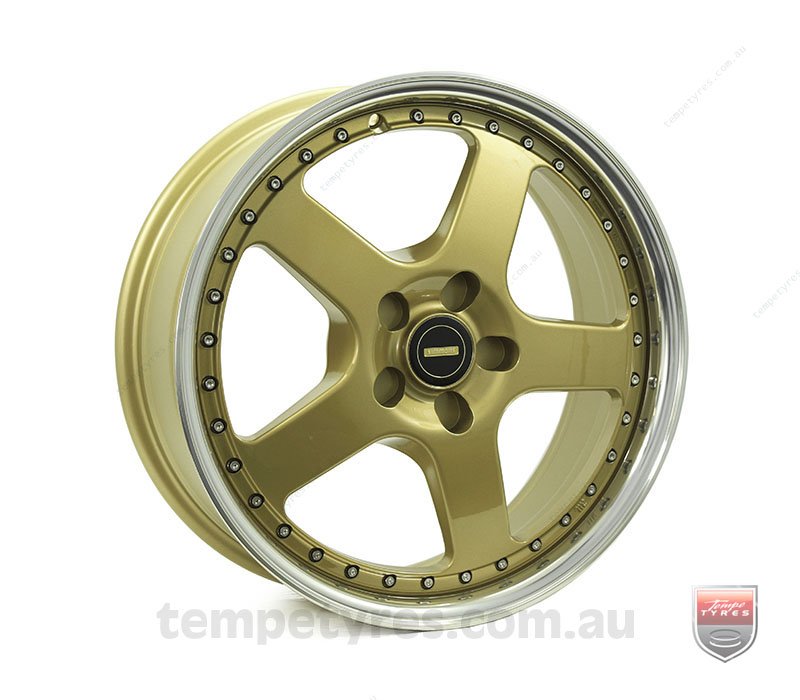 18x7.0 18x8.5 Simmons FR-1 Gold 5/100 P35 | Simmons Wheels | Tempe Tyres